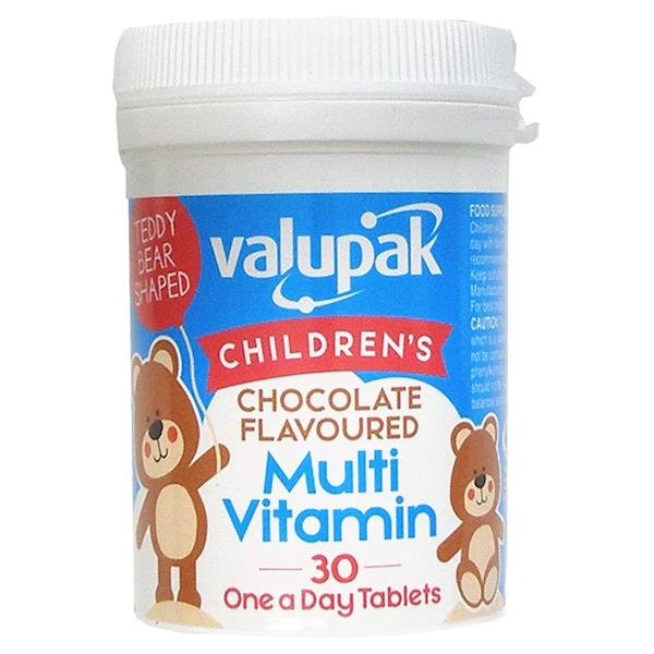 Valupak Children's Chocolate Flavoured Multivitamin 30 OAD Tablets ...